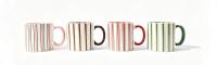 China Retro Vertical Stripe Color Accent Ceramic Mug Set for sale