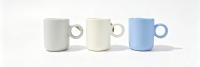 China Minimal Pastel Chunky Ring Handle Solid Color Barrel Mug Collection for sale