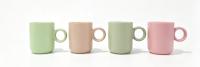 China Minimal Pastel Chunky Ring Handle Solid Color Barrel Mug Collection for sale