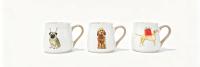 China Winter Holiday Watercolor Curved Belly Ceramic Mug Collection for sale