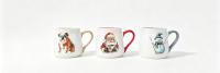 China Winter Holiday Watercolor Curved Belly Ceramic Mug Collection for sale