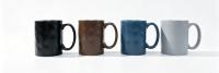 China Dimpled Solid Color Classic Straight Cylinder Ceramic Mug Set for sale