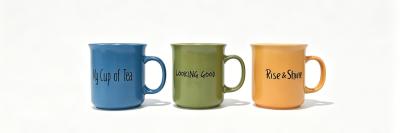 China Tribal Geometric Border Straight Base Ceramic Mug DuoFull English Commercial Product Description for sale