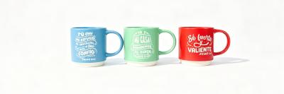 China Spanish Christian Bible Verse Inspirational Ceramic Mug Trio for sale