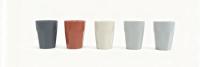 China Modern Sculpted Hexagonal Facet Solid Color Ceramic Tumbler Cup Set for sale