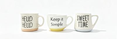China Speckled Two-Tone Inspirational Quote & Bee Farmhouse Ceramic Mug Collection for sale