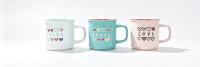 China Rainbow Heart Love Equality Kindness Camp Style Ceramic Mug 3-Piece Set for sale
