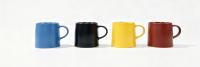 China Solid Color Matte Tapered Short Ceramic Mug 4-Piece Set for sale