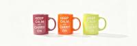China Keep Calm And Carry On Solid Gloss Motivational Ceramic Mug 3-Piece Set for sale