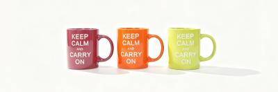 China Keep Calm And Carry On Solid Gloss Motivational Ceramic Mug 3-Piece Set for sale