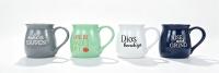 China Curved Belly Two-Tone Inspirational & Love Quote Ceramic Mug Full Collection (8 Styles) for sale
