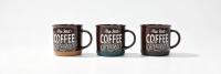 China Vintage Speckled Dark Brown Coffee Theme Ceramic Mug Full Collection (6 Series, 4 Base Color Variants) for sale