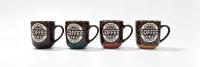 China Vintage Speckled Dark Brown Coffee Theme Ceramic Mug Full Collection (6 Series, 4 Base Color Variants) for sale