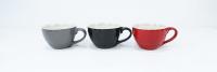 China Multi-Style Geometric Emboss Porcelain Breakfast Mugs, Colorful Wide Mouth Latte Tea Cups Collection for sale