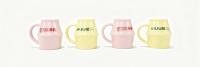 China Korean Milk Bottle Shaped Ceramic Mugs, Strawberry & Banana Flavor Milk Cup Set, Pastel Pink Yellow Cute Breakfast Mugs for sale