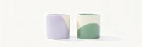 China Pastel Diagonal Color Block Ceramic Tableware Set, Cylindrical Straight Mugs & Round Salad Bowls, Modern Minimalist Two-Tone Dinnerware for sale