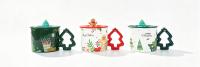 China Christmas Tree Shaped Handle Ceramic Mug with Decorative Silicone Lid Topper for sale