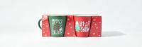 China 2 Pack Christmas Ceramic Mugs Gift Box, Green Red Xmas Tree Snowflake Coffee Mugs Holiday Couple Cup Set Ready To Gift for sale