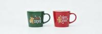 China 2 Pack Christmas Ceramic Coffee Mugs, Green Red Reindeer Gingerbread Man Xmas Cup Set Holiday Couple Mugs Gift for sale
