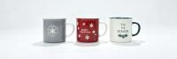 China Vintage Speckled Camping Christmas Mugs, Rustic Woodland Deer Bear Tree Snowflake Xmas Coffee Cups, Holiday Cabin Gift Mugs Set for sale