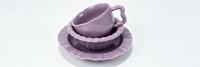 China 3 Colors Vintage Ruffled Ceramic Tea Cup Set, Wavy Edge Coffee Mug + Fluted Dessert Bowl with Matching Saucer, Elegant Afternoon Tea Tableware Gift Set for sale