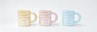 China Pastel Iridescent Hammered Texture Ceramic Mugs, Large Chunky Round Handle Coffee Cups, Shiny Rainbow Glaze Water Mugs for Coffee Tea Milk, Aesthetic Home Decor Gift Mugs for sale