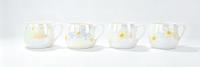 China Pearlescent Iridescent Embossed Daisy Ceramic Mugs, Rainbow Luster Floral Coffee Cups, Round Belly Cute Daisy Tea Mugs, Aesthetic Spring Floral Drinkware Gift for Women for sale