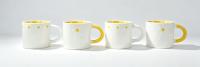 China White & Yellow Two-Tone Embossed Daisy Coffee Mugs, Matte Relief Floral Tea Cups, Bright Yellow Interior & Handle Cute Daisy Mugs, Spring Floral Drinkware Gift Set for Home Kitchen for sale