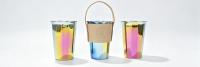 China Holographic Rainbow Stainless Steel Water Cup, Portable Leather Handle Sleeve Travel Mug, Mirror Electroplated Color Changing Metal Tumbler, Reusable Coffee Beer Cup for Outdoor Camping for sale