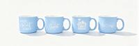 China Set of 4 Light Blue Home Sweet Home Ceramic Mugs, Four Unique White Script Heart & House Letter Print Coffee Cups, Farmhouse Cozy Home Decor Tea Mugs for Housewarming Gift for sale
