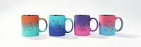 China 4 Pack Gradient Easter Bunny Ceramic Mugs, Color Ombre Easter Egg Rabbit Print Coffee Cups with Black Interior, Spring Holiday Decor Tea Mugs Set for Easter Gift for sale