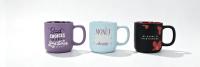 China 3 Pack Funny Sassy Quote Matte Ceramic Mugs, Purple Light Blue Black Motivational Humor Coffee Cups with Contrast Interior, Novelty Slogan Tea Mug Gift Set for Women & Friends for sale