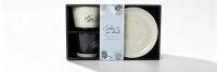 China I Love The Night Owl Theme Mug Gift Box Set, Cute Ceramic Cup & Saucer with Fluffy Owl Brooch Accessory, Pastel Light Blue Ready-to-Gift Tableware for Girls Birthday & Night Owl Lover Gift for sale
