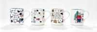 China Themed Occasion Cartoon Graphic Ceramic Mugs 4-Piece Assortment Set for sale