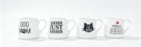 China Funny Slogan Wide Belly White Ceramic Mugs, Pet Mom & Ice Hockey Mom Quote Printed Coffee Tea Cups for sale