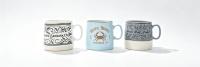 China Vintage Location Themed Wide Belly Ceramic Mugs, Coastal Mountain Lodge Graphic Printed Handle Coffee Tea Cups for sale