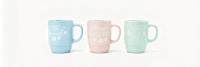 China 3 Pack Pastel Positive Quote Stackable Ceramic Mugs, Floral Inspirational Words Tea Cups for Gift & Kitchen Decor for sale