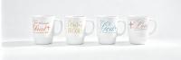 China 4 Pack Inspirational Quote Ceramic Coffee Mugs, White Faith-Based Phrase Tea Cups for Home & Gifting for sale