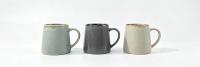 China 3 Pack Handmade Reactive Glaze Tapered Ceramic Mugs, Wide Base Rustic Speckle Stoneware Coffee Cups for Farmhouse Decor & Gift for sale