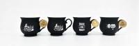 China 4 Pack Two-Tone Halloween Ceramic Mugs, Spooky Ghost Witch Skeleton Coffee Cups Set for Fall Holiday Decor & Gift for sale