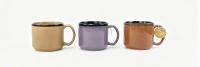 China 3 Pack Reactive Glaze Two-Tone Ceramic Mugs, Vintage Rustic Wide Body Coffee Cups for Home Decor & Gifts for sale