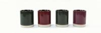 China 4 Pack Two-Tone Reactive Glaze Ceramic Tumbler Cups, Rustic Raw Clay Base Coffee Mugs for Home & Gift for sale