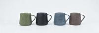 China 4 Pack Speckled Reactive Glaze Ceramic Coffee Mugs, Wide Bottom Rustic Neutral Tea Cups for Wabi-Sabi Kitchen Decor & Gifting for sale