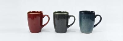 China 3 Pack Gradient Reactive Glaze Ceramic Coffee Mugs, Rustic Speckled Large Tea Cups for Farmhouse & Wabi-Sabi Kitchen Decor for sale