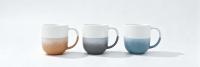China 3 Pack White Top Ombre Speckled Ceramic Coffee Mugs, Two-Tone Gradient Stoneware Tea Cups for Home & Gift for sale