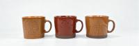 China 3 Pack Embossed Fall Halloween Ceramic Coffee Mugs, Skull Maple Leaf Pumpkin Relief Stoneware Tea Cups for Autumn Kitchen Decor & Gift for sale