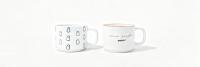 China 2 Pack Cute Ghost & Mornin Pumpkin Short Ceramic Mugs, Speckled White Fall Halloween Coffee Cups for Autumn Kitchen Decor & Gift for sale