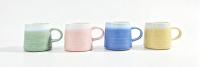 China 4 Pack Ombre Speckled Ceramic Mugs, Handmade Gradient Glaze Stoneware Coffee Cups for Daily Use & Gifting for sale
