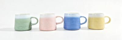 China 4 Pack Ombre Speckled Ceramic Mugs, Handmade Gradient Glaze Stoneware Coffee Cups for Daily Use & Gifting for sale