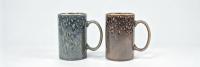 China 2 Pack Reactive Glaze Tall Ceramic Coffee Mugs, Speckled Gradient Stoneware Tea Cups, Handmade Marbled Texture Drinking Mugs, Microwave & Dishwasher Safe for Daily Beverages & Gifts for sale